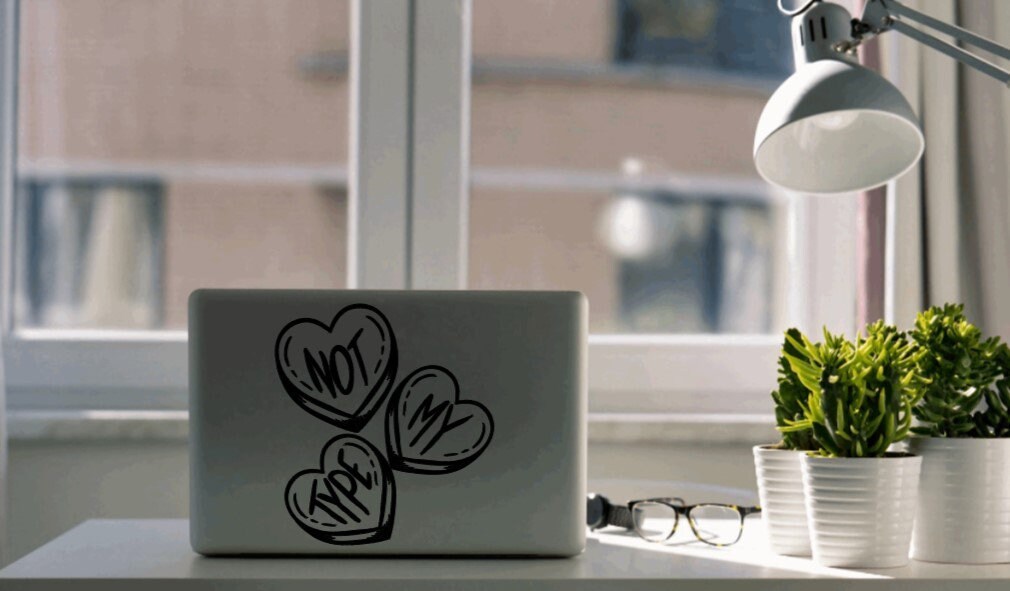 Not My Type Candy Heart Vinyl Decal for Bumper Sticker - Etsy