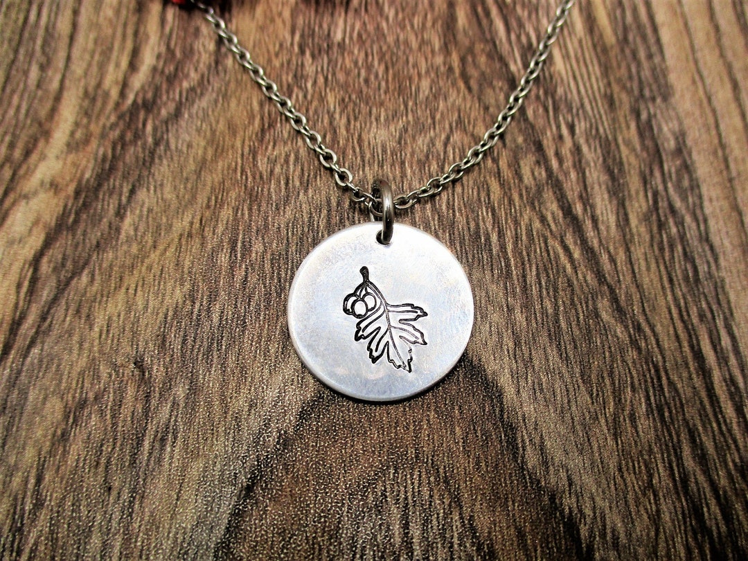 Hawthorn Leaf Necklace, Celtic Zodiac Jewelry Gifts for Her/ Him Birth ...