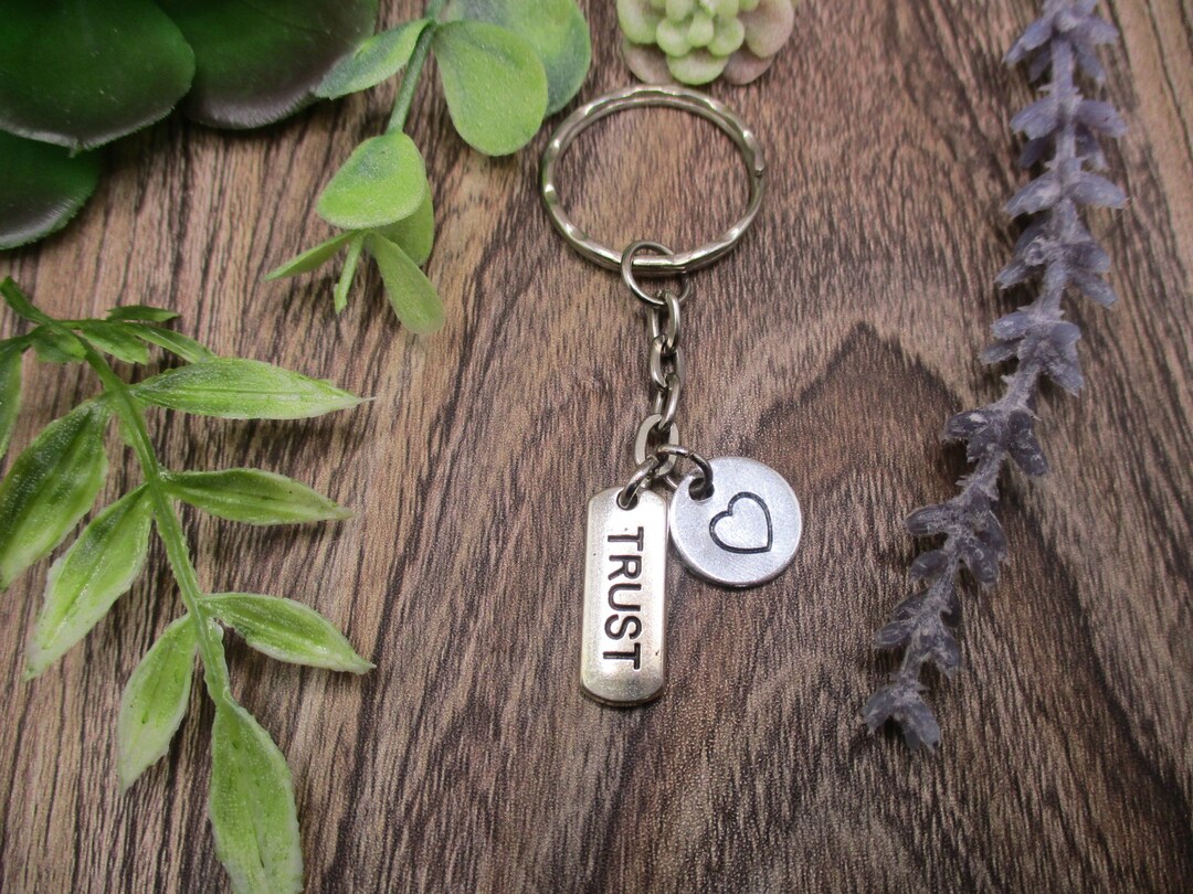Trust Keychain Motivational Keychain Personalized Handstamped Trust ...