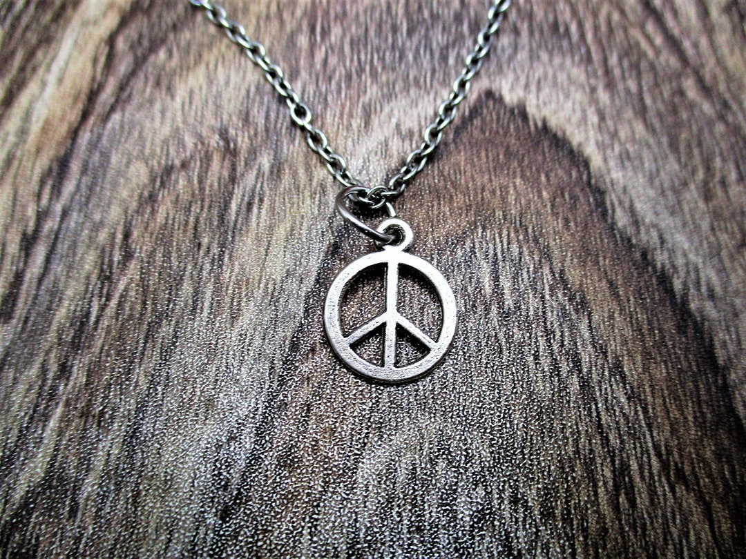 Small Peace Sign Necklace, Peace Sign Jewelry Gifts for Her / Him ...