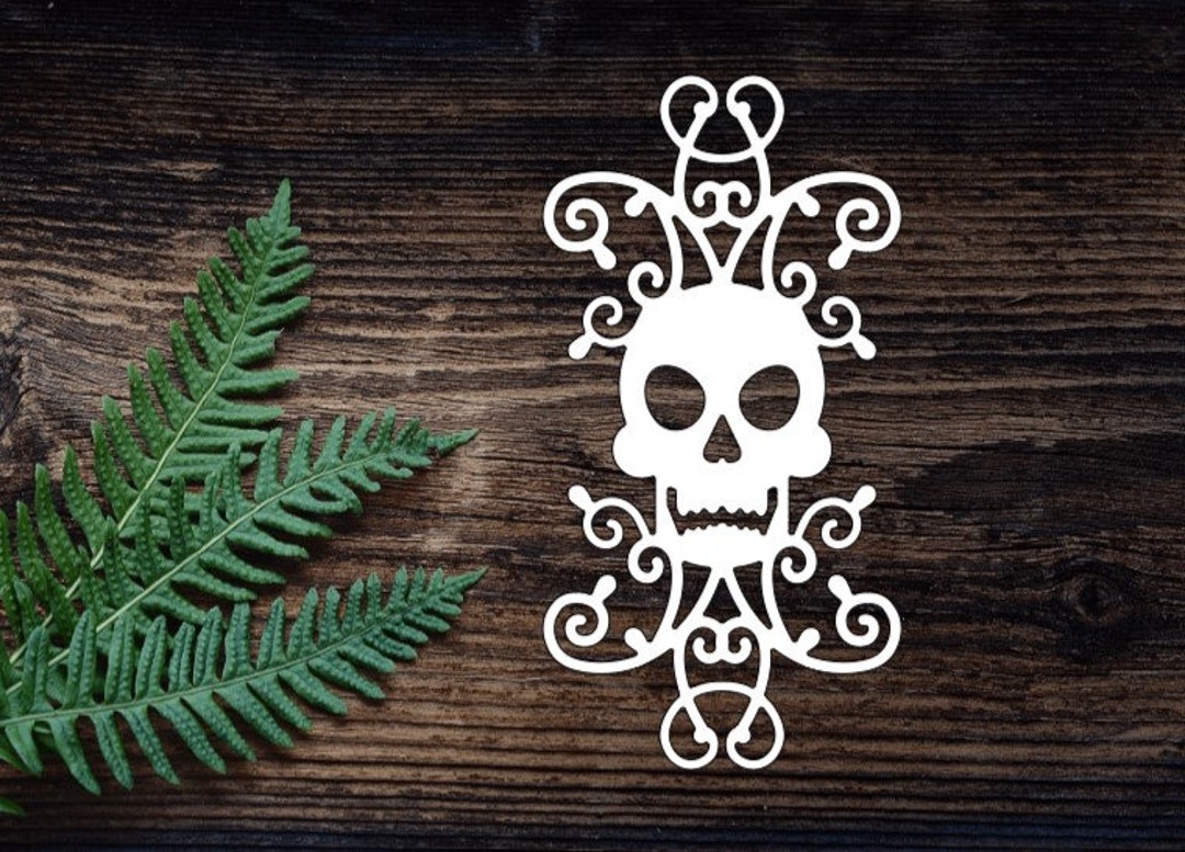 Skull Flourish Decal Halloween Vinyl Decal for Water Bottle Horror ...