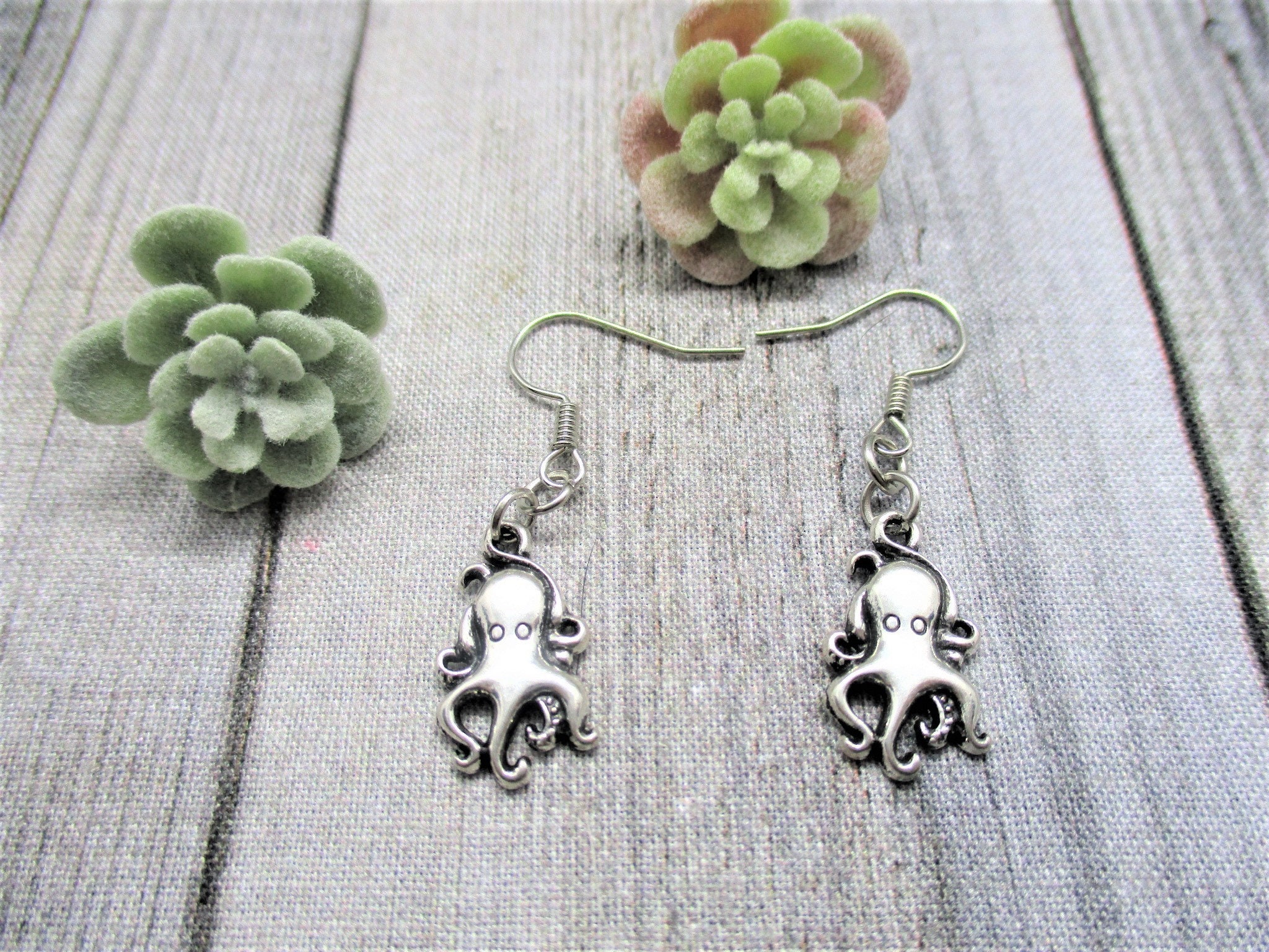 Octopus Earrings Ocean Earrings Octopus Jewelry Ocean Lovers | Etsy