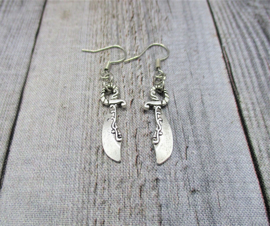 Sword Dangle Earrings Silver Sword Earrings Medieval Earrings Sword ...