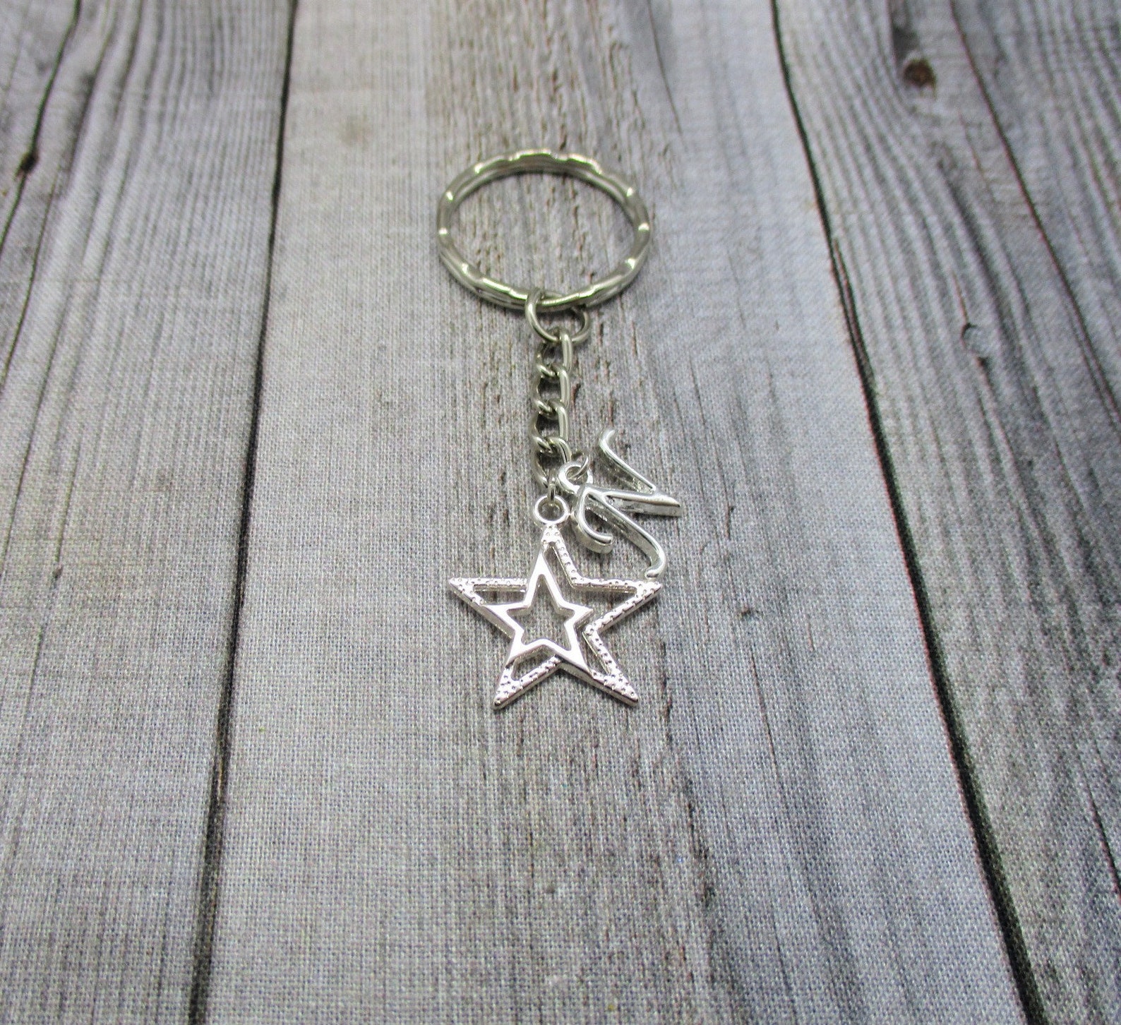 Star Keychain Double Star Keychain Personalized Star - Etsy