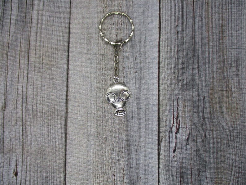 Gas Mask Keychain Silver Gasmask Keychain Anarchist Keychain - Etsy