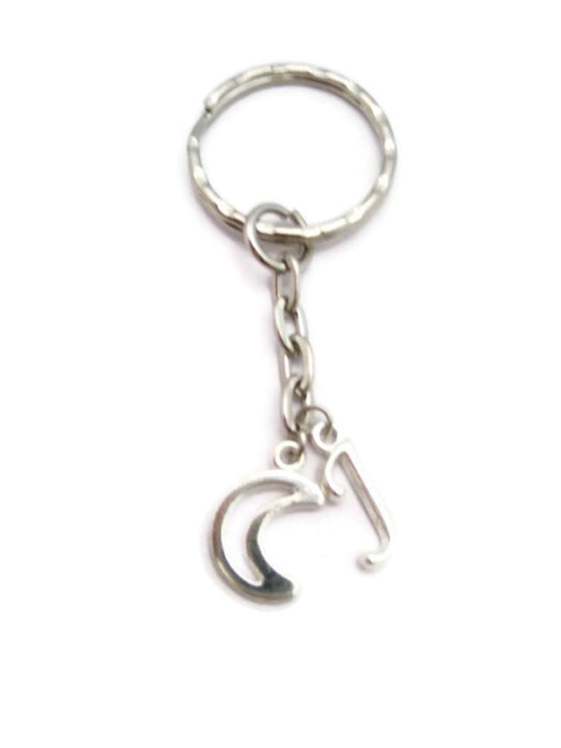 Moon Keychain Half Moon Keychain Personalized Moon Keychain | Etsy