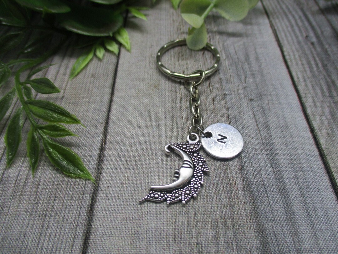 Half Moon Keychain Personalized Moon Gift Custom Mystical Gifts for Her ...