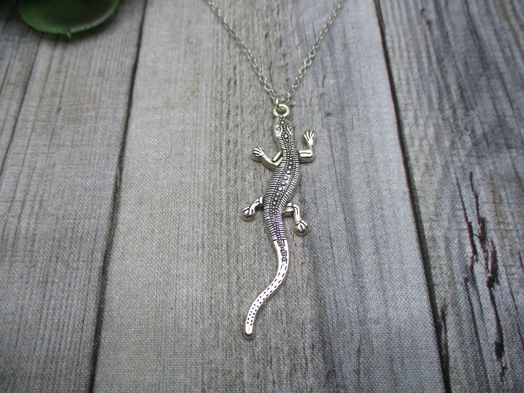 Large Gecko Necklace Lizard Necklace Gecko Jewelry Lizard Jewelry Gifts ...
