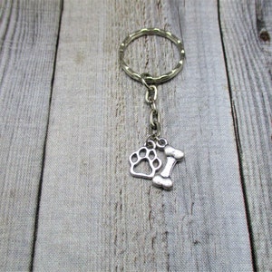 Dog Bone Keychain Dog Paw Keychain Dog Lovers Keychain Pet Lovers Gift ...
