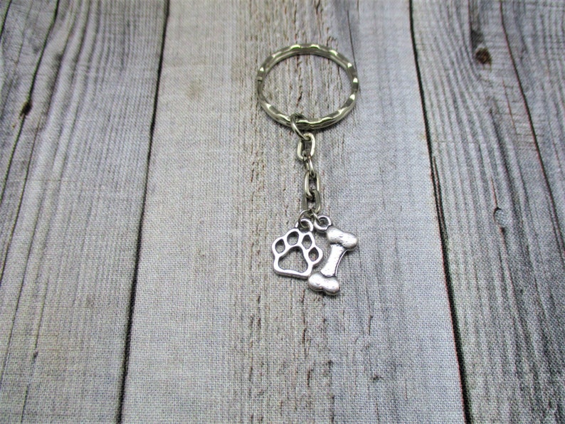 Dog Bone Keychain Dog Paw Keychain Dog Lovers Keychain Pet Lovers Gift ...