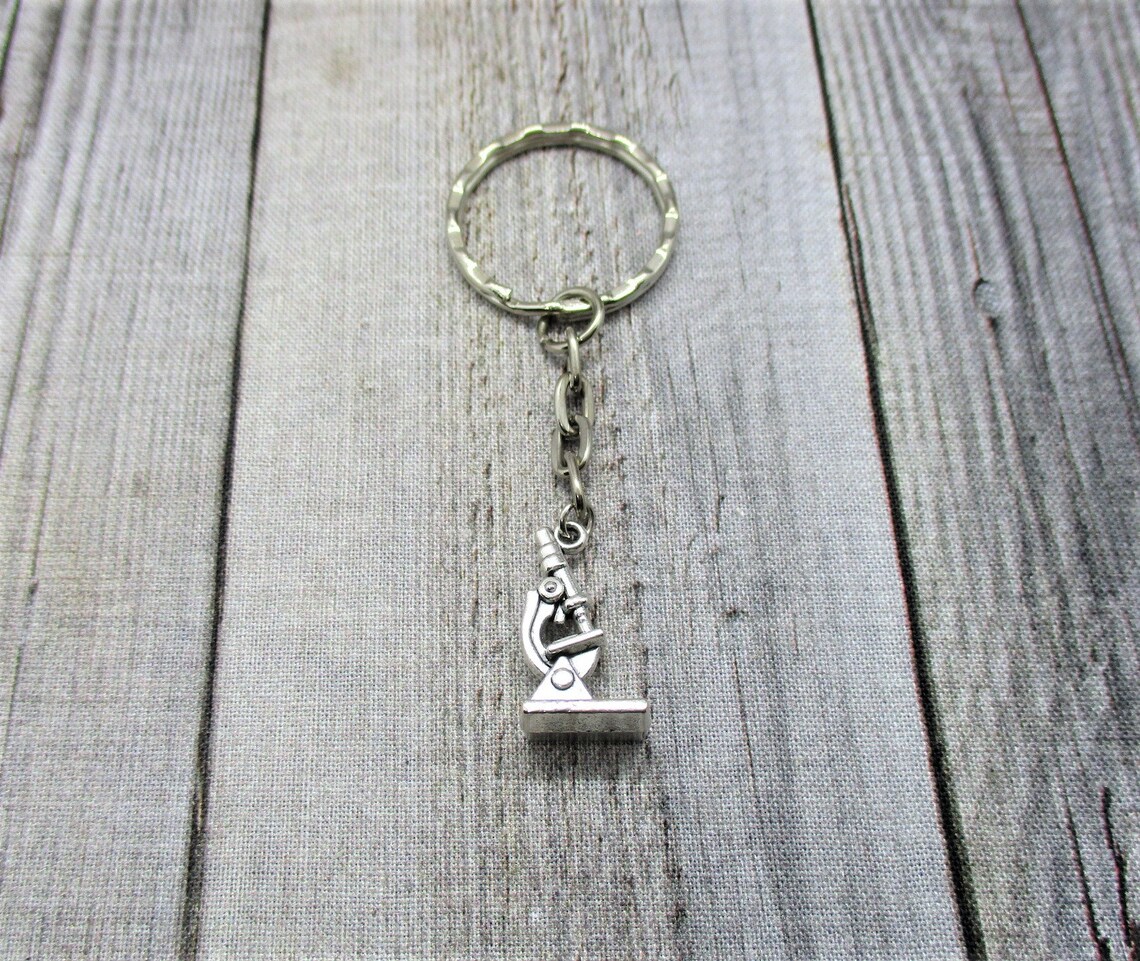 Microscope Keychain Science Keychain STEM Keychain Biology - Etsy