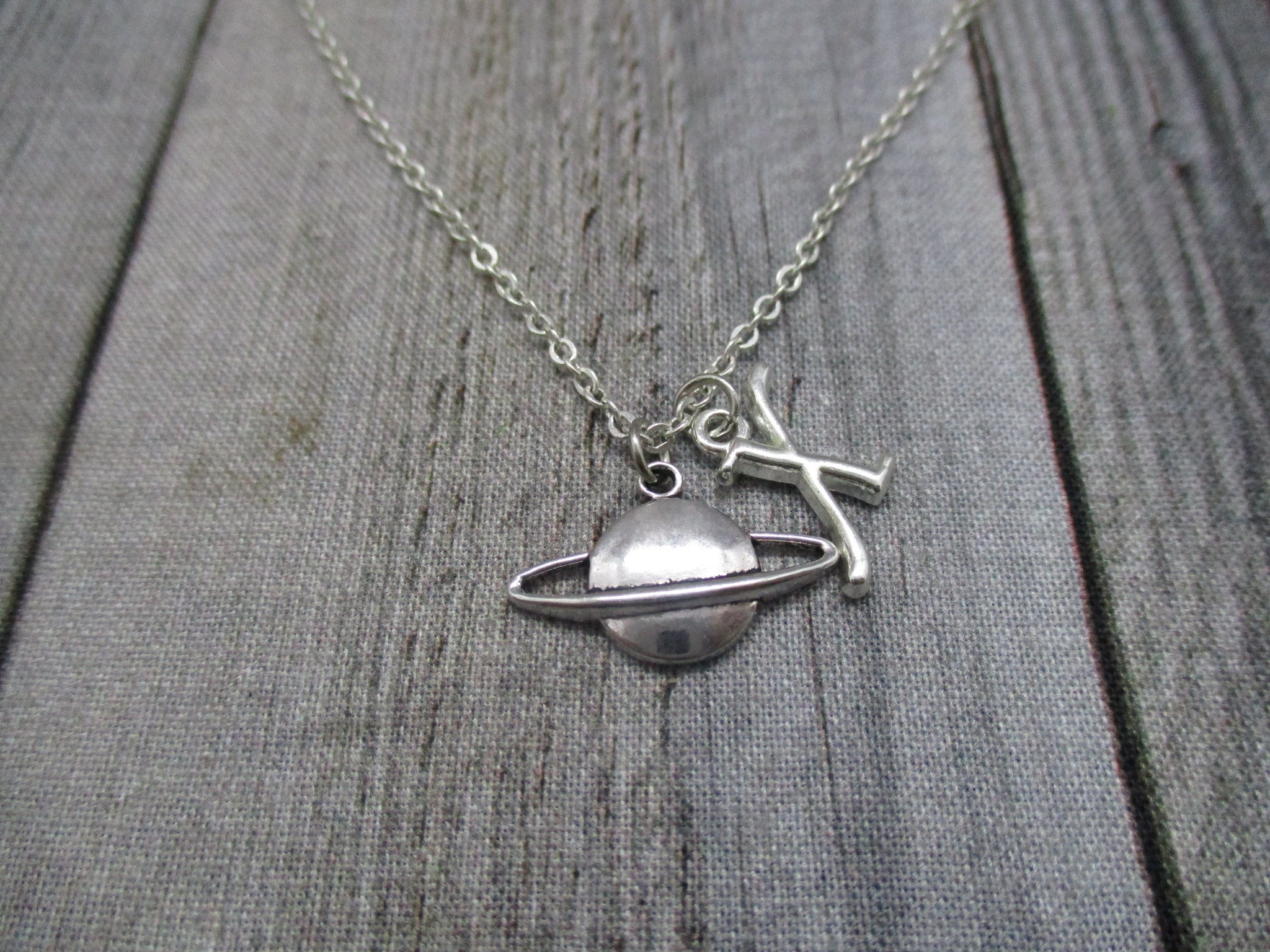 Saturn Necklace Planet Necklace Space Necklace Space | Etsy