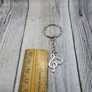 Treble Clef Keychain Music Keychain Initial Music Lovers Gift ...