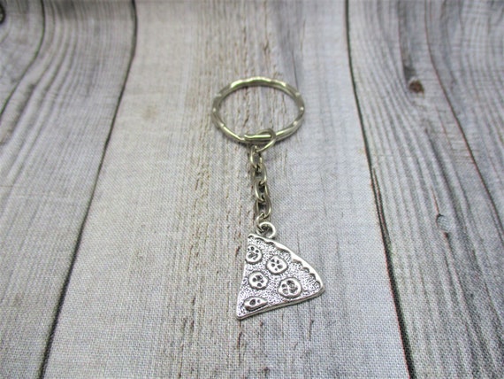 Pizza Keychain Pizza Slice Keychain Food Keychain Pepperoni | Etsy