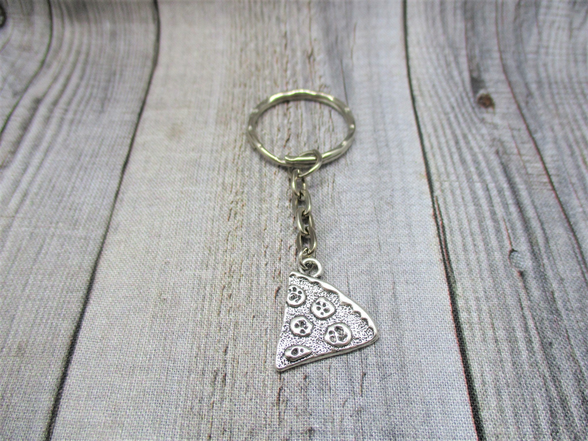 Pizza Keychain Pizza Slice Keychain Food Keychain Pepperoni | Etsy