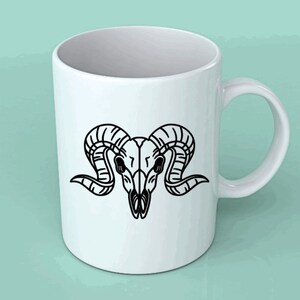 Vinyl Ram Skull Decal for Water Bottle Ram Skull Sticker Cup Sticker ...