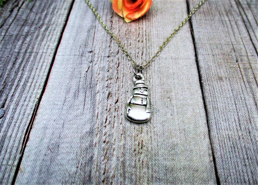 Snowman Necklace Winter Necklace Gifts for Her Snowman Jewelry - Etsy