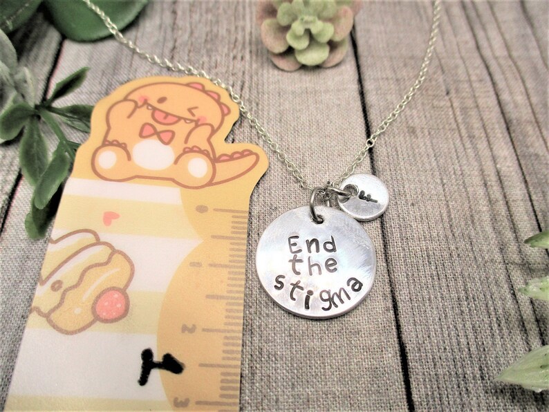 End the Stigma Necklace Personalized Gifts Letter Initial - Etsy