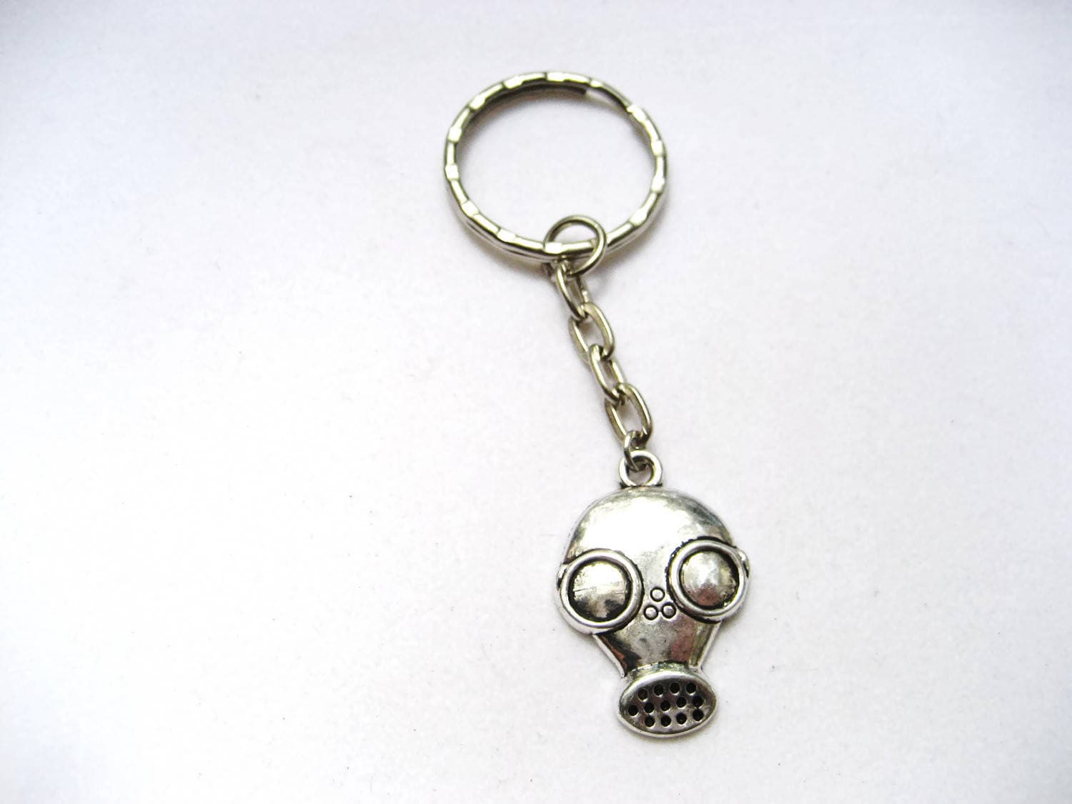 Gas Mask Keychain Silver Gasmask Keychain Anarchist | Etsy