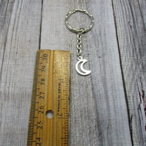 Small Crescent Moon Keychain Lunar Keychain Moon Gift - Etsy