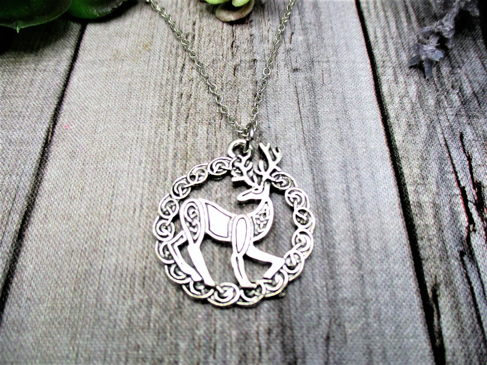 Celtic Deer Necklace With Celtic Knots Necklace Gifts for Her - Etsy