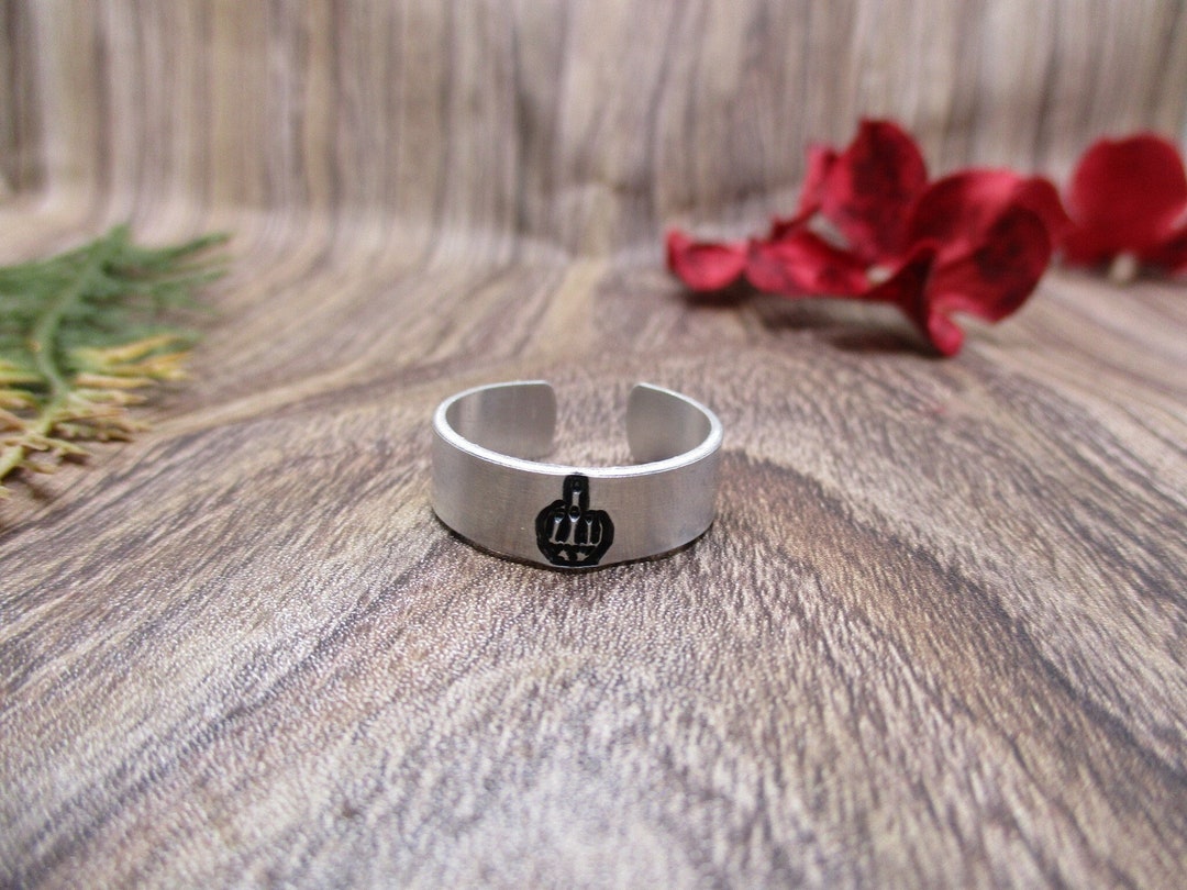 Middle Finger Ring Adjustable Aluminium Gifts for Her Handmade Jewelry ...