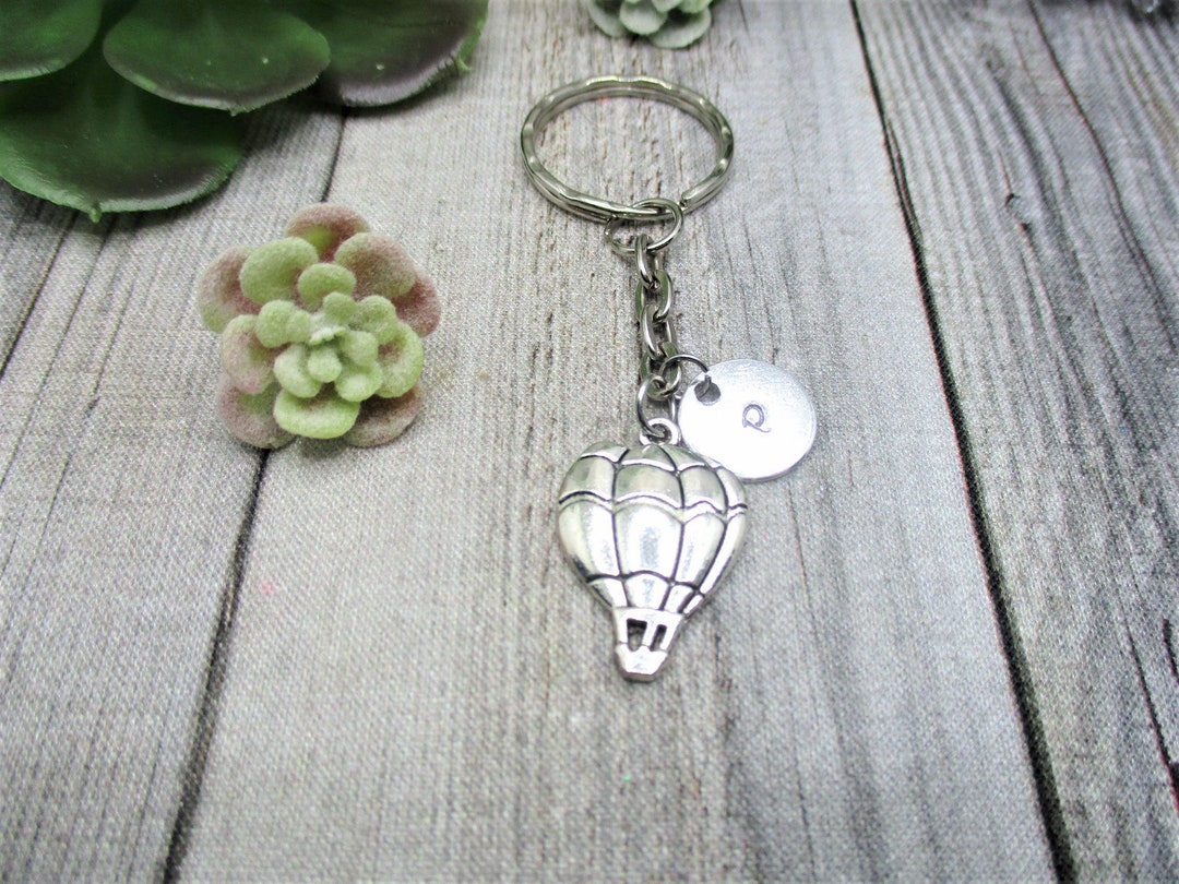 Hot Air Balloon Keychain Personalized Keychain Inital Keychain Festival ...
