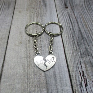 Love Keychain Set, Split Heart Key Chain Set, Gifts for Best Friends ...