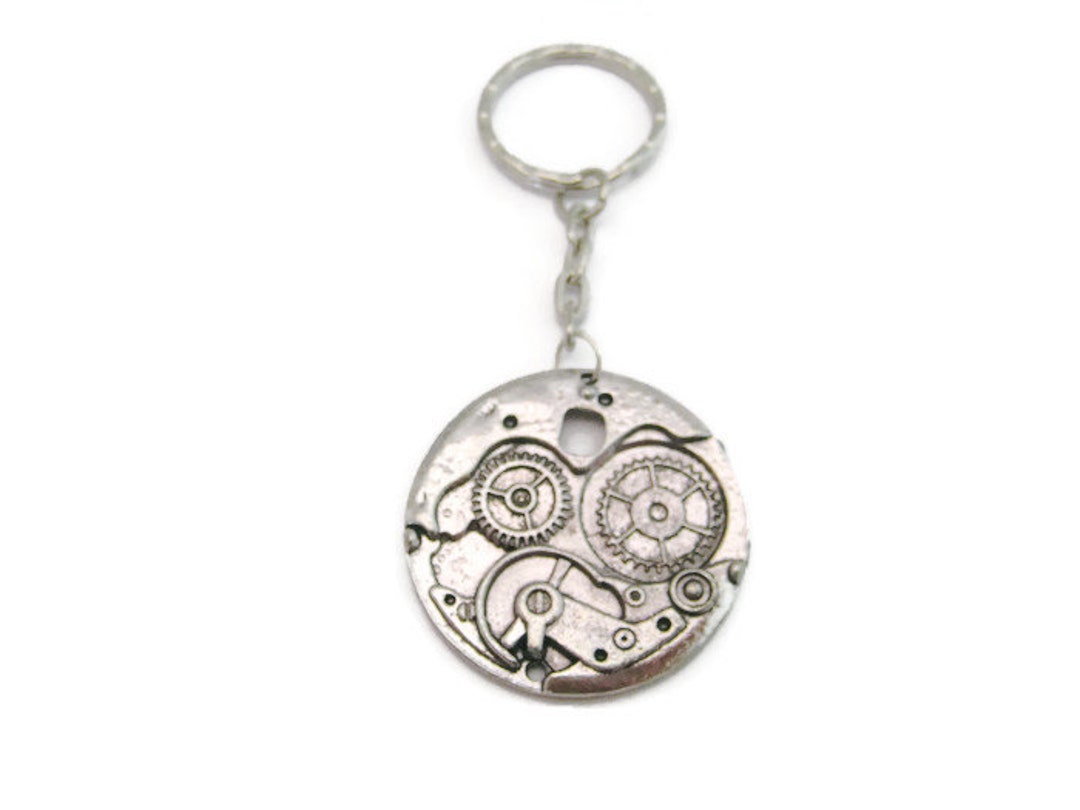 Gear Keychain Clock Keychain Cog Keychain Watch Face Keychain Watch ...