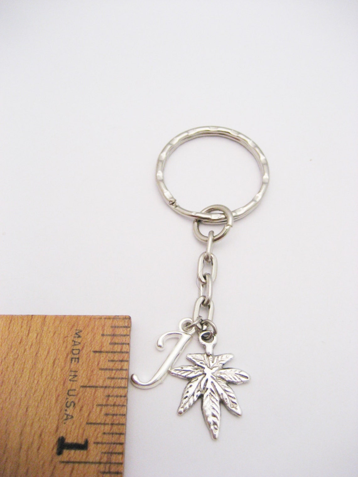 Pot Leaf Keychain With Initial Cannabis Keychain Letter - Etsy
