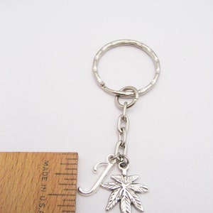 Pot Leaf Keychain With Initial Cannabis Keychain Letter Marijuana ...