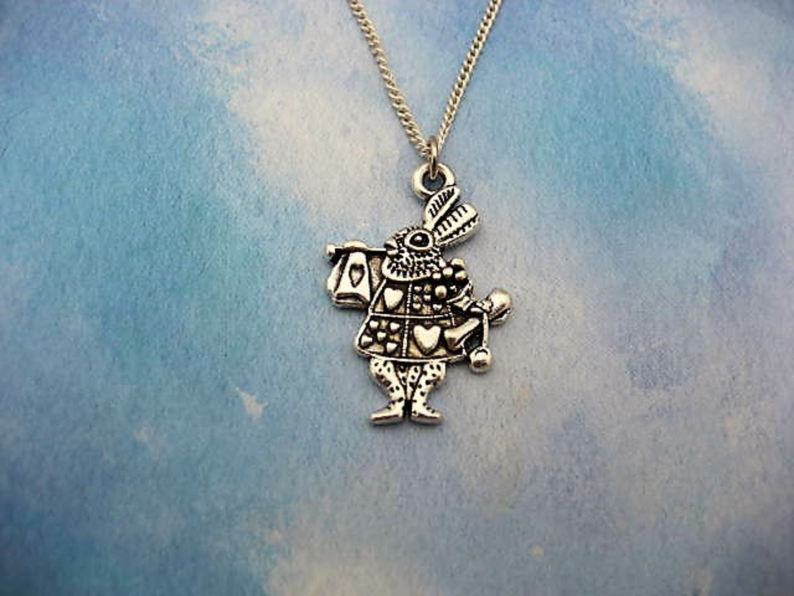 White Rabbit Necklace Herald Rabbit Necklace Rabbit Charm - Etsy