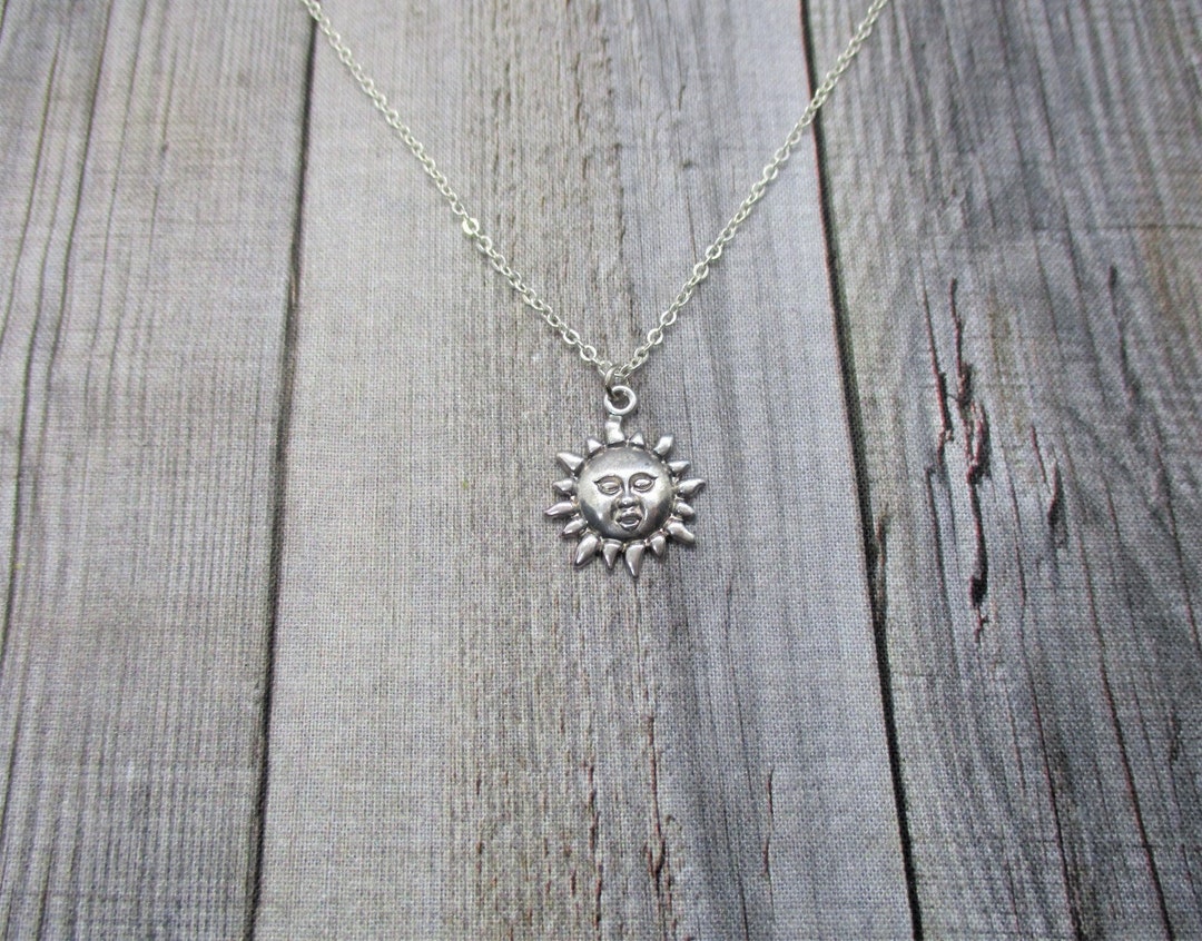 Sun Necklace, Solar Necklace, Sun Face Necklace, Sun Jewelry, Solar ...