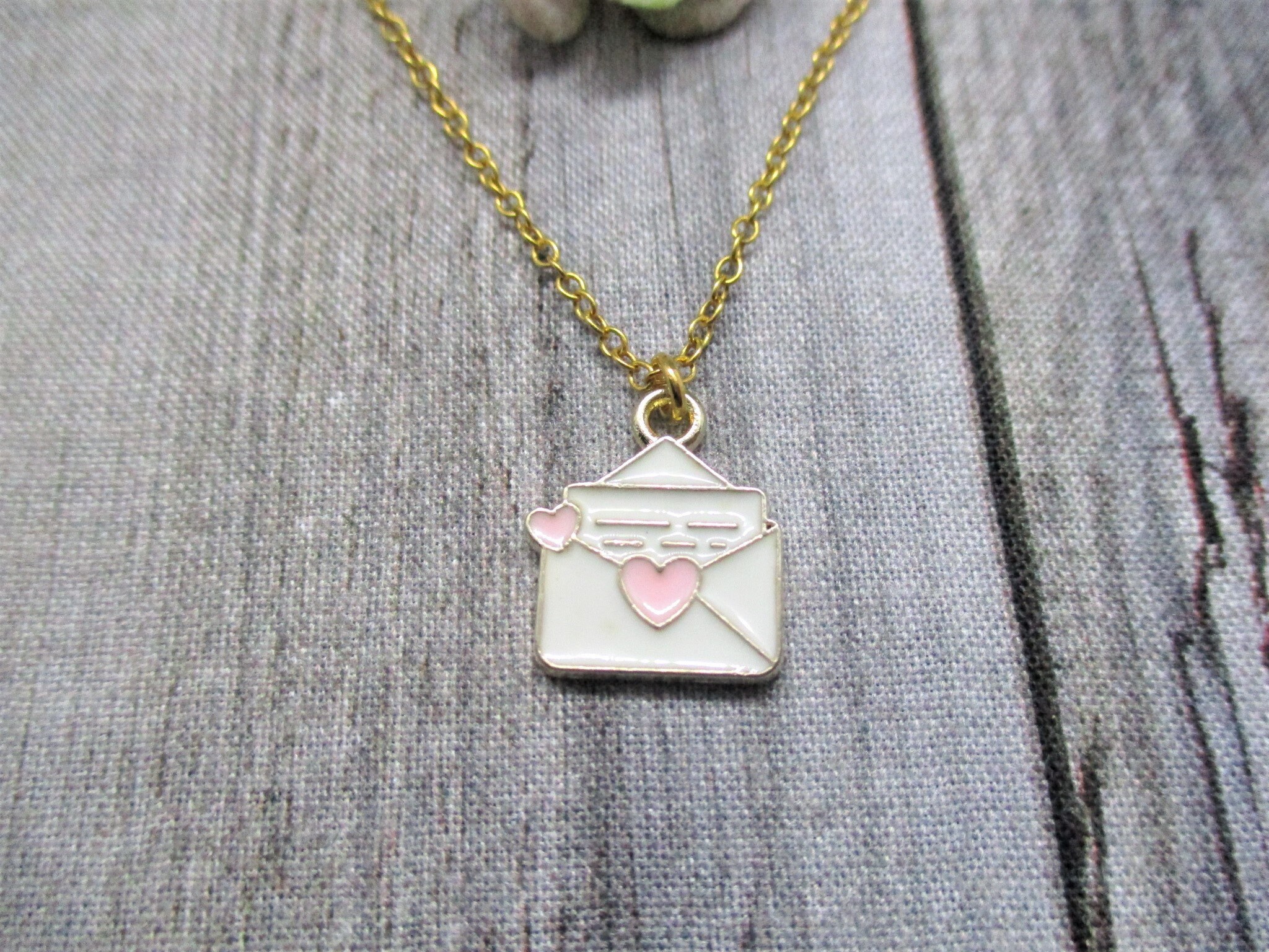 Love Letter Necklace Love Letter Jewelry Envelope Necklace | Etsy