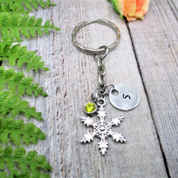 Snowflake Keychain - Etsy