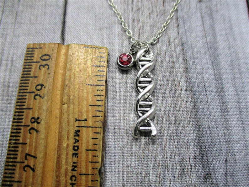 DNA Necklace Science Necklace W/ Birthstone Birth Month | Etsy