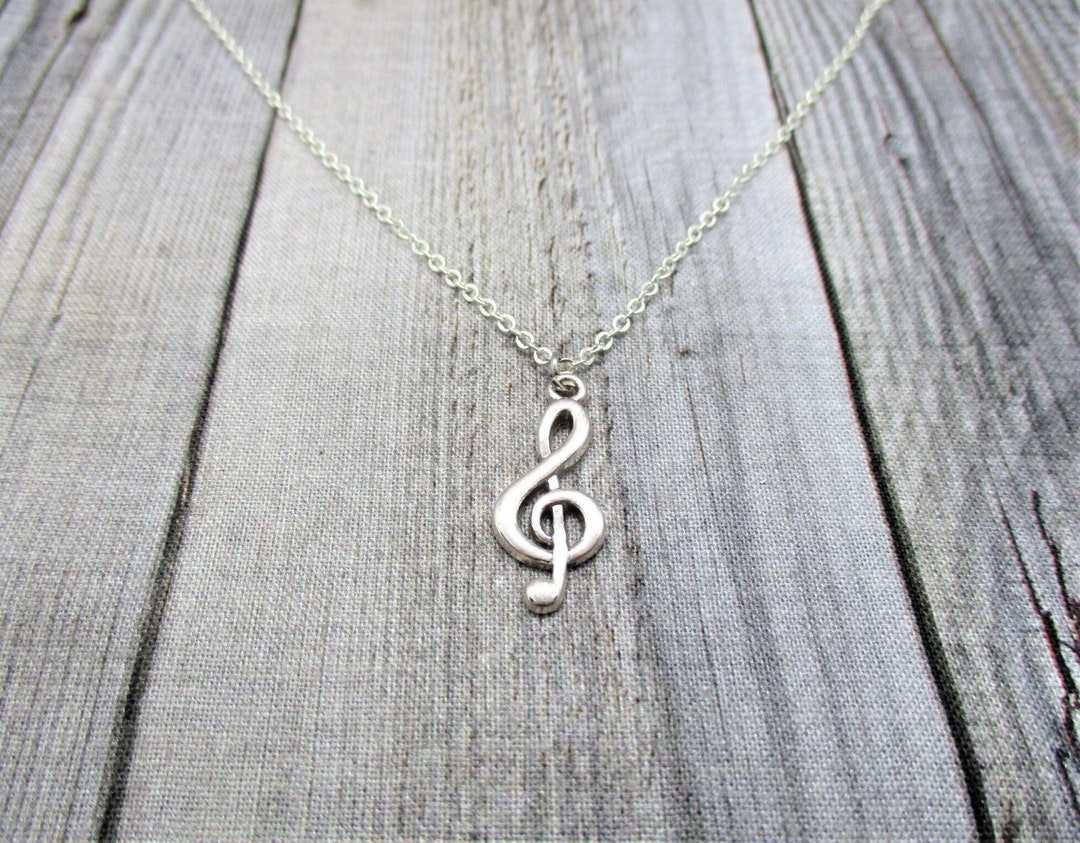 Treble Clef Necklace Music Charm Necklace Music Note Necklace Music ...