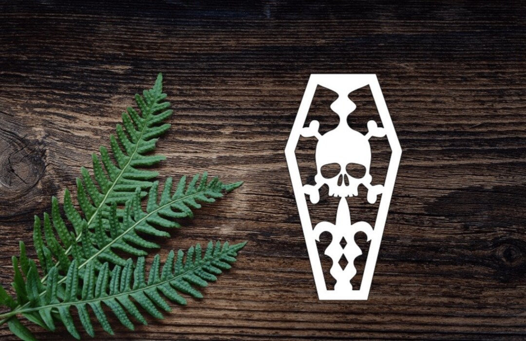 Skull Coffin Vinyl Decal for Bumper Sticker, Laptop, Tumbler Cup, Mug ...