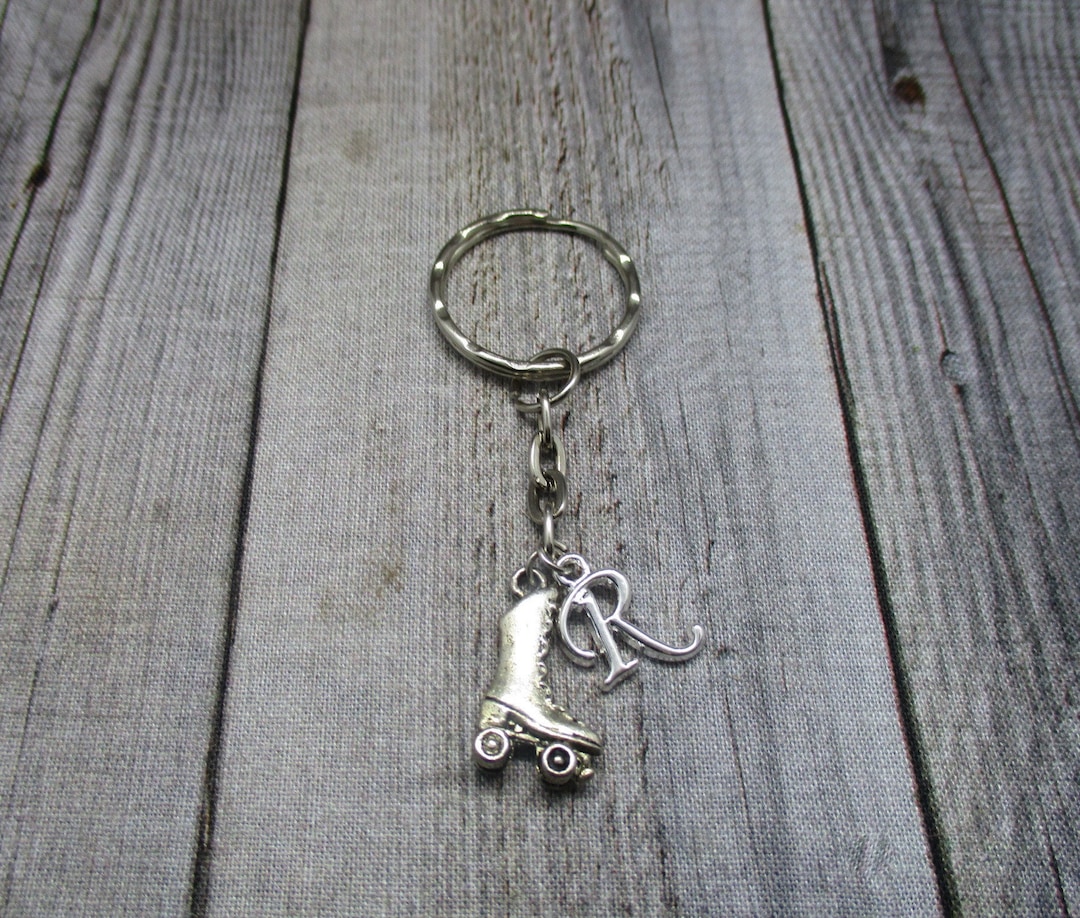 Roller Skate Keychain Personalized Keychain Initial Keychain Customized ...
