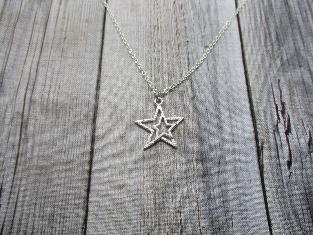 Star Necklace Star Jewelry Star Gifts for Her Double Star Necklace - Etsy