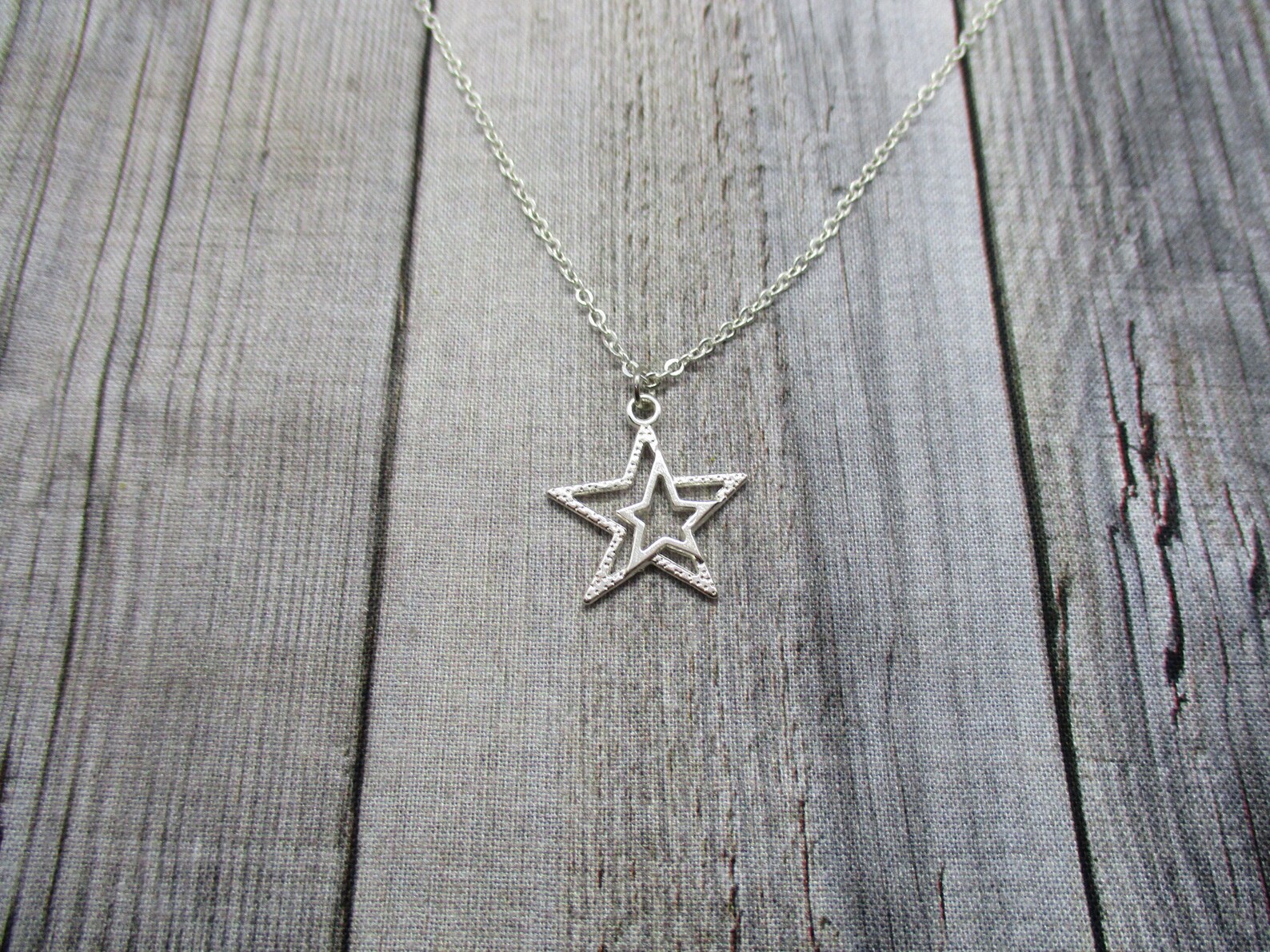 Silver Double Star Necklace - Celestial Jewelry Gift - Etsy