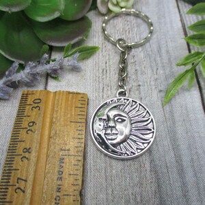 Sun and Moon Keychain Celestial Keychain Moon Keychain Sun Keychain ...