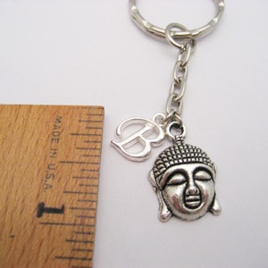 Buddha Keychain Initial Keychain Personalized Zen Keychain Customized ...