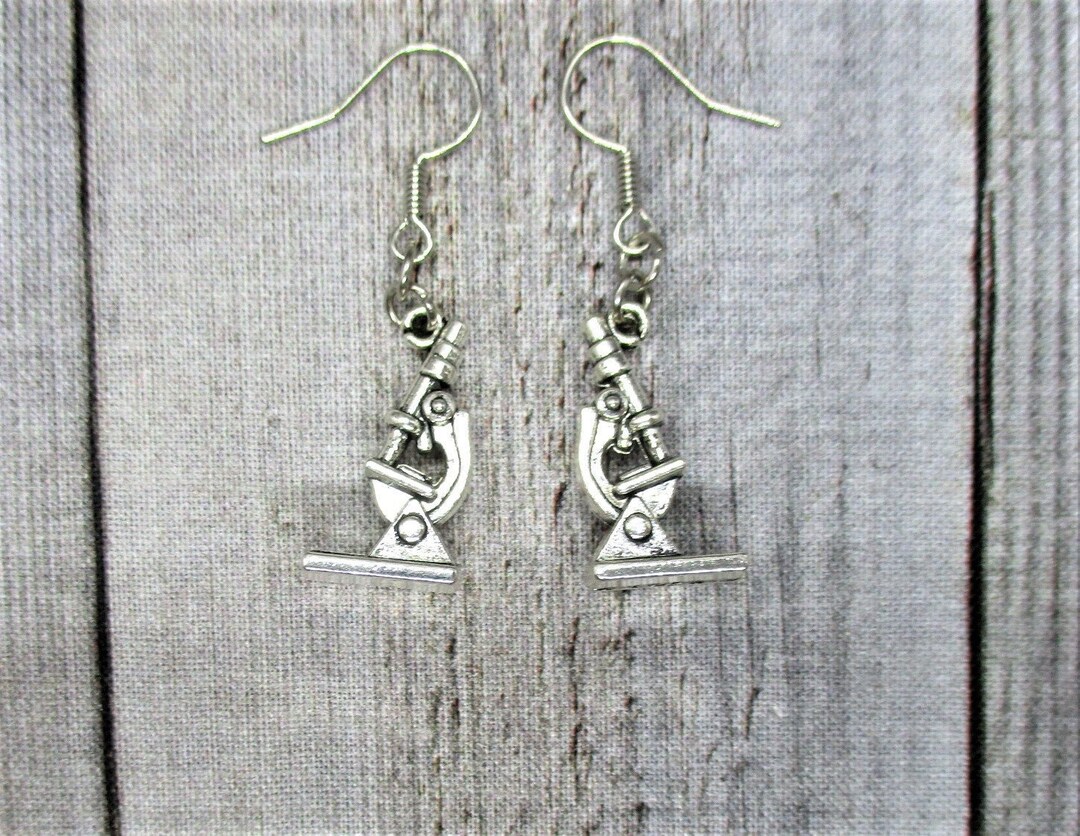 Microscope Earrings Science Earrings STEM Earrings Biology Earrings ...
