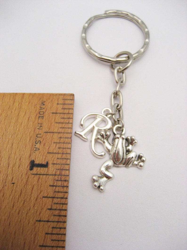 Frog Keychain Initial Jumping Frog Keychain Tree Frog Keychain - Etsy