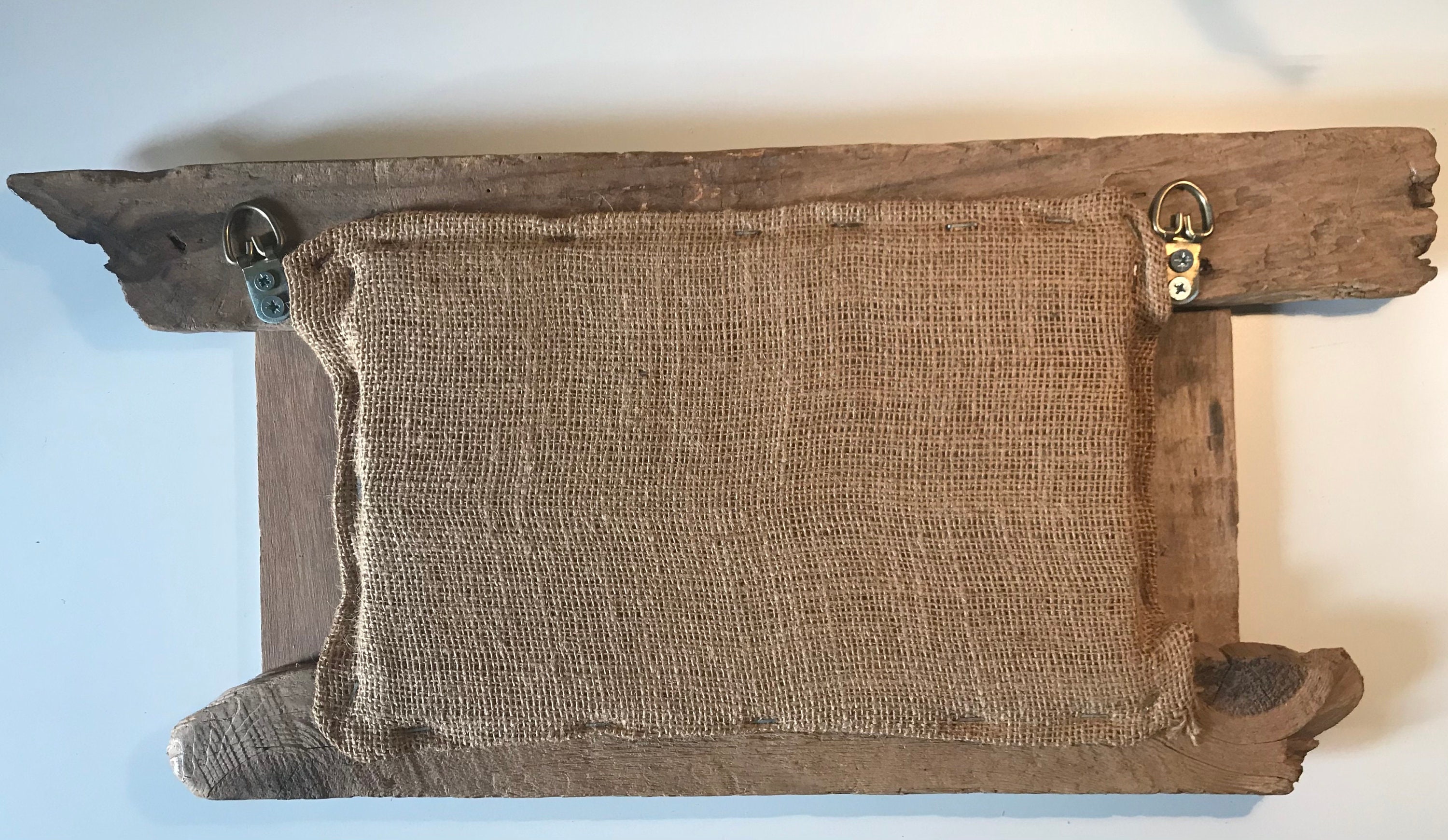 Driftwood Mirror With a Hessian Back - Etsy UK