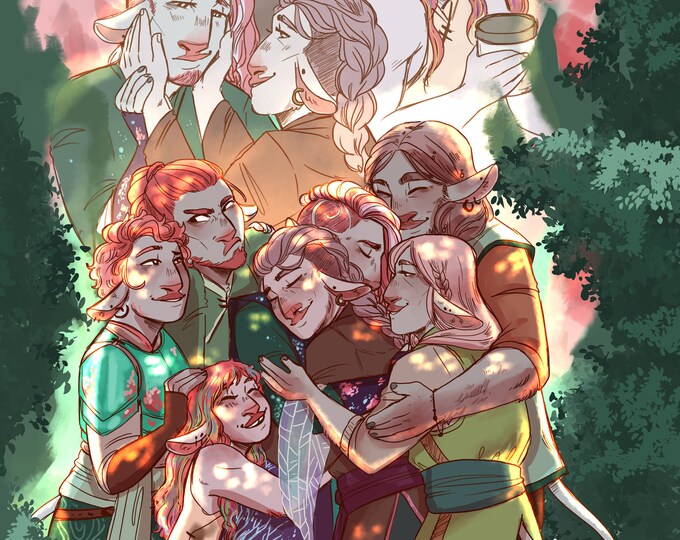 Clay Family Hug: CR M9 Inspired Print - Etsy