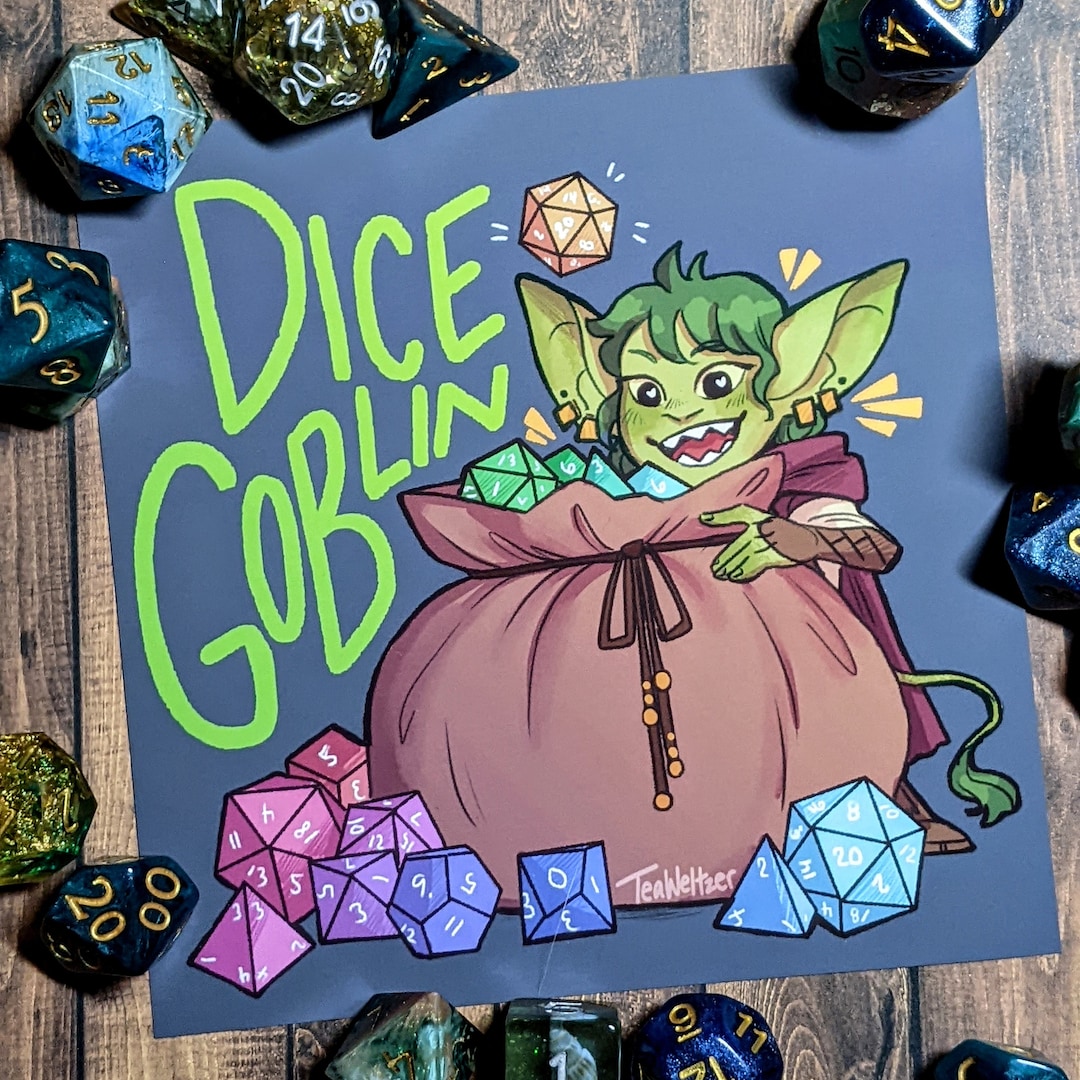 Dice Goblin -dnd/ttrpg 5x5 Mini Print - Etsy