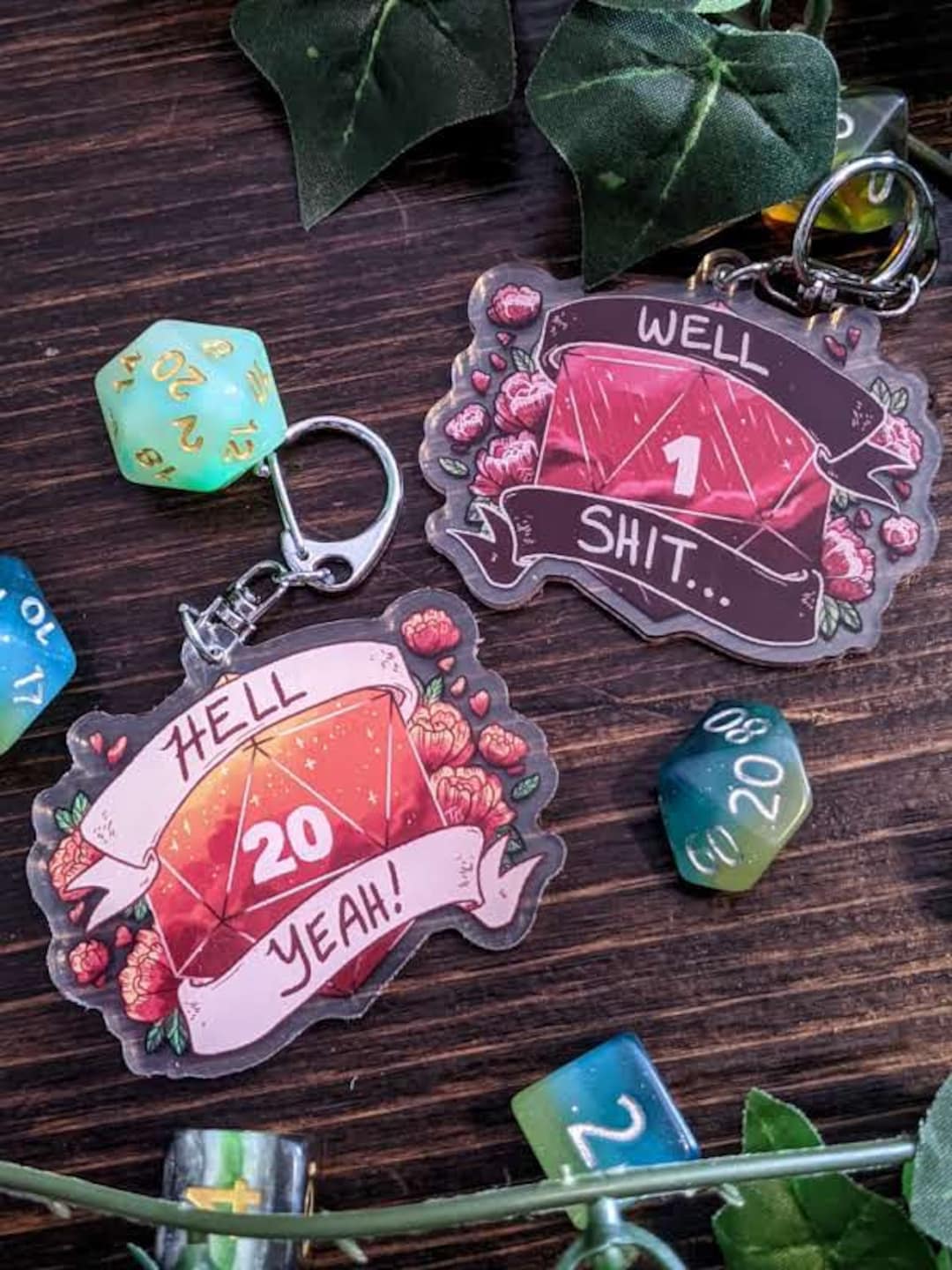 Hell Yeah / Well Shit Dnd Dungeons and Dragons 2.5 Inch Acrylic Charm ...