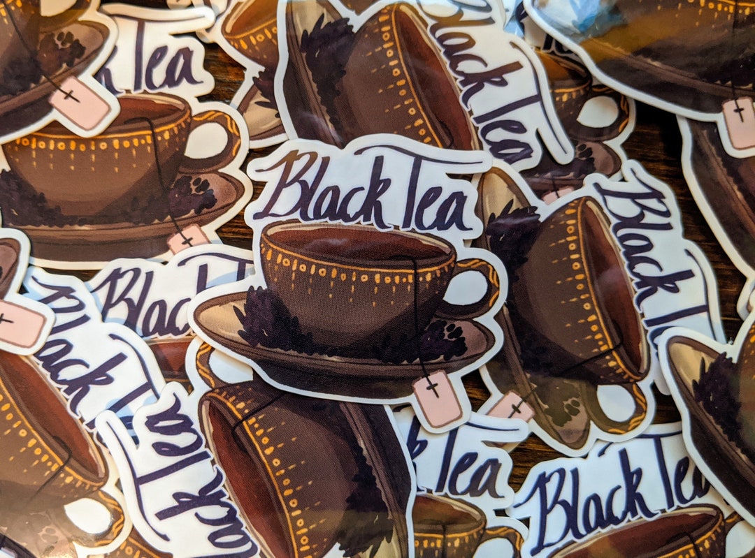 Black Tea Vinyl Sticker - Etsy